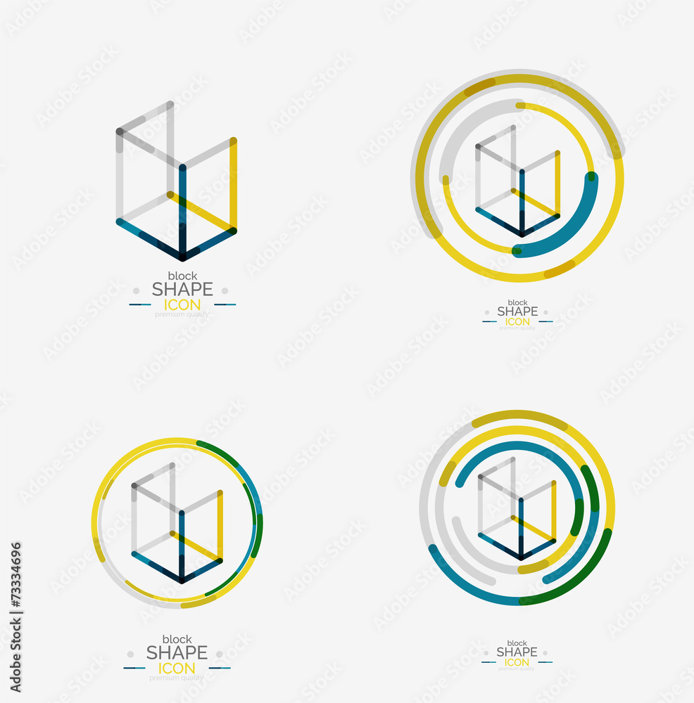 Minimal line design logo, business icon, block Stock Vector | Adobe Stock