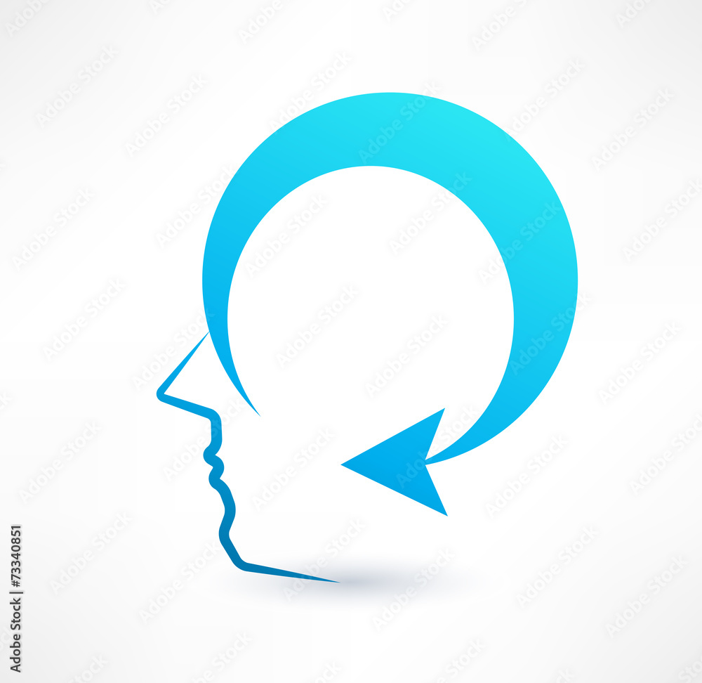 Thinking icon. Design logo. vector de Stock | Adobe Stock