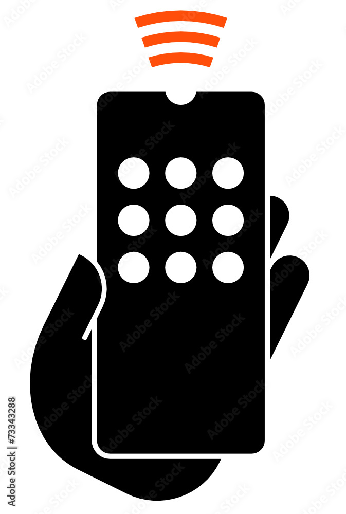 Remote Control Icon With Hand