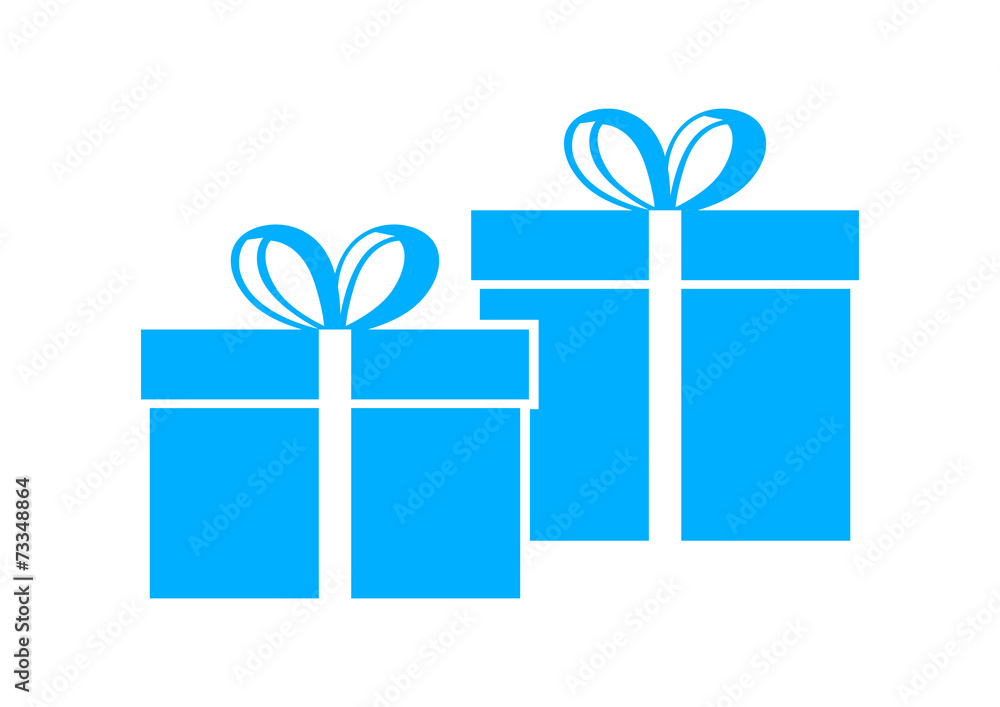 Blue gift icon on white background Stock-Vektorgrafik | Adobe Stock