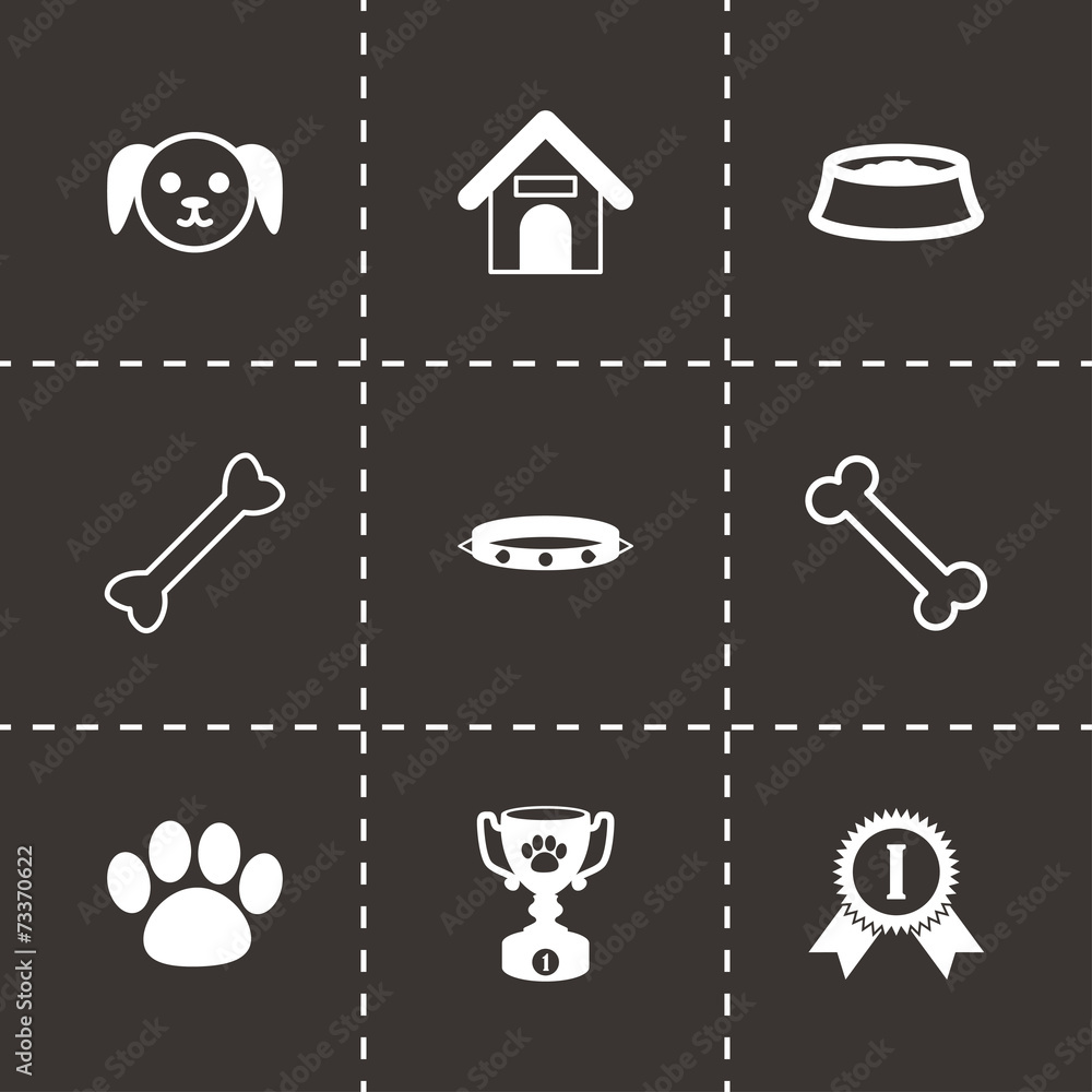 Vector black dog icon set Stock Vector | Adobe Stock