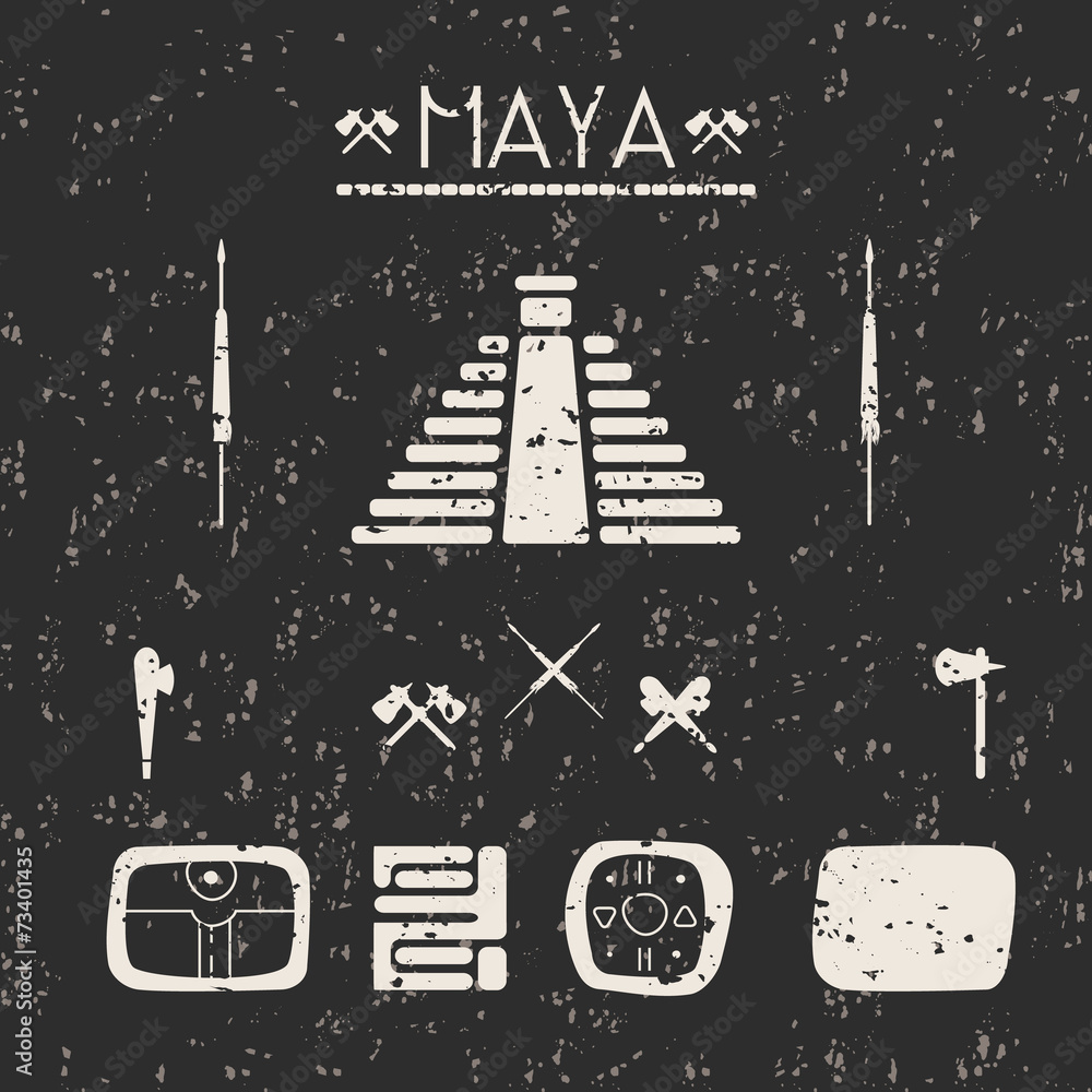 Design elements mystical signs and symbols of the Maya. Stock Vector ...