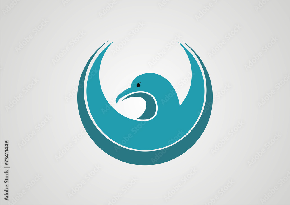 Bird abstract in the circle vector design logo vector Stock Vector ...