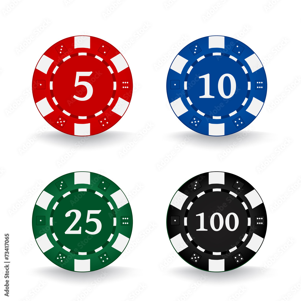 Poker Chips Denominations Stock Illustration | Adobe Stock