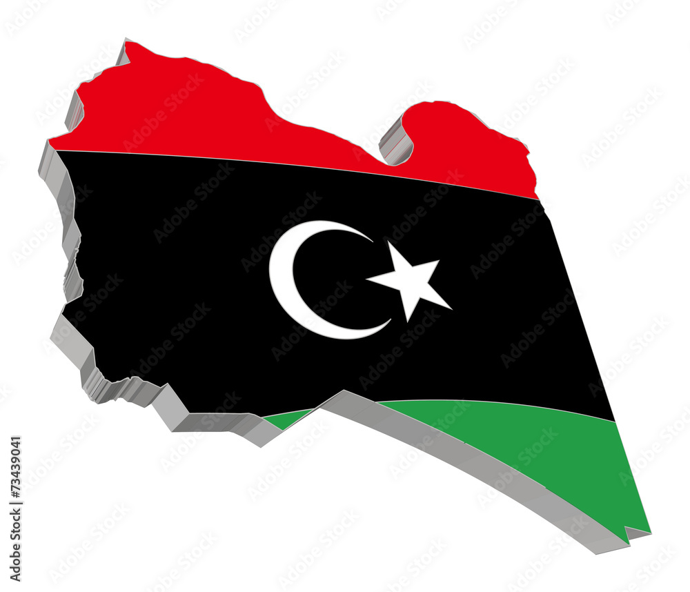 Libya 3D Map Vector Very Detailed Stock Vector | Adobe Stock