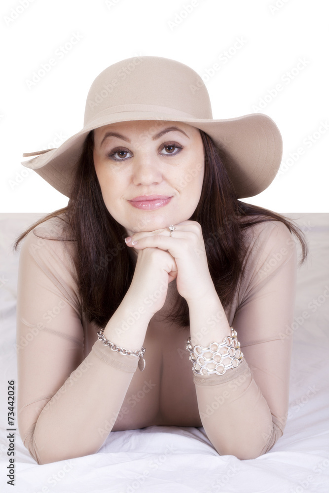 Middle-Aged Caucasian Woman See-Through Top Showing Cleavage Stock ...