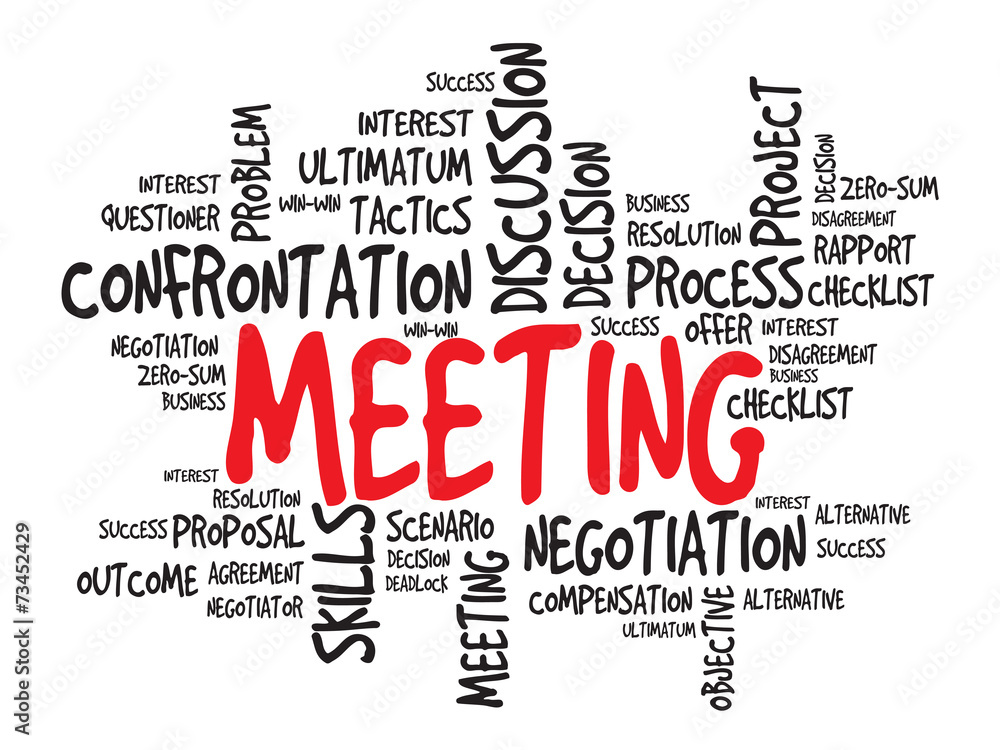 Meeting business concept, words cloud, presentation background Stock ...