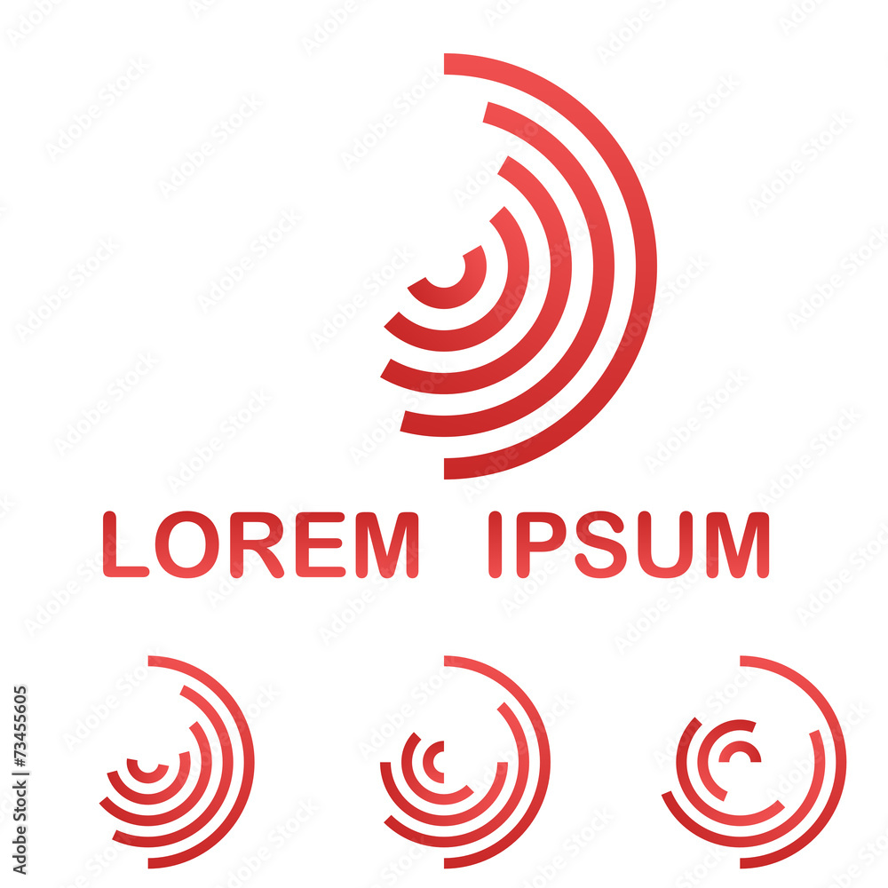 Red telecommunication logo design template icon set Stock Vector ...