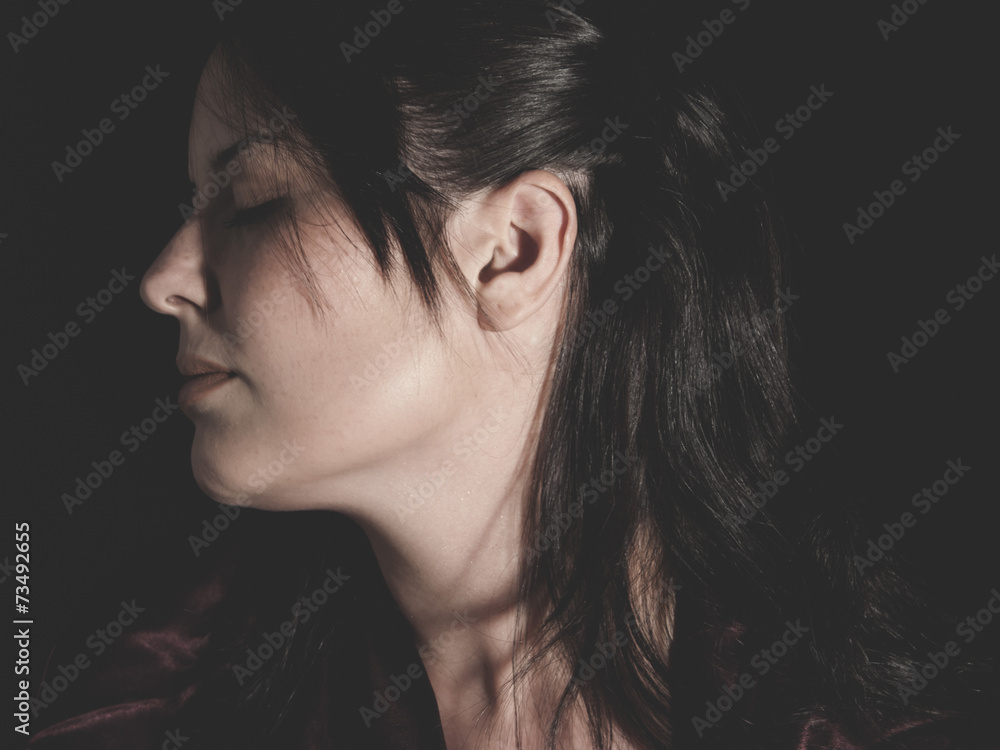 vulnerable woman concept of psychological abuse, beautiful young Stock ...