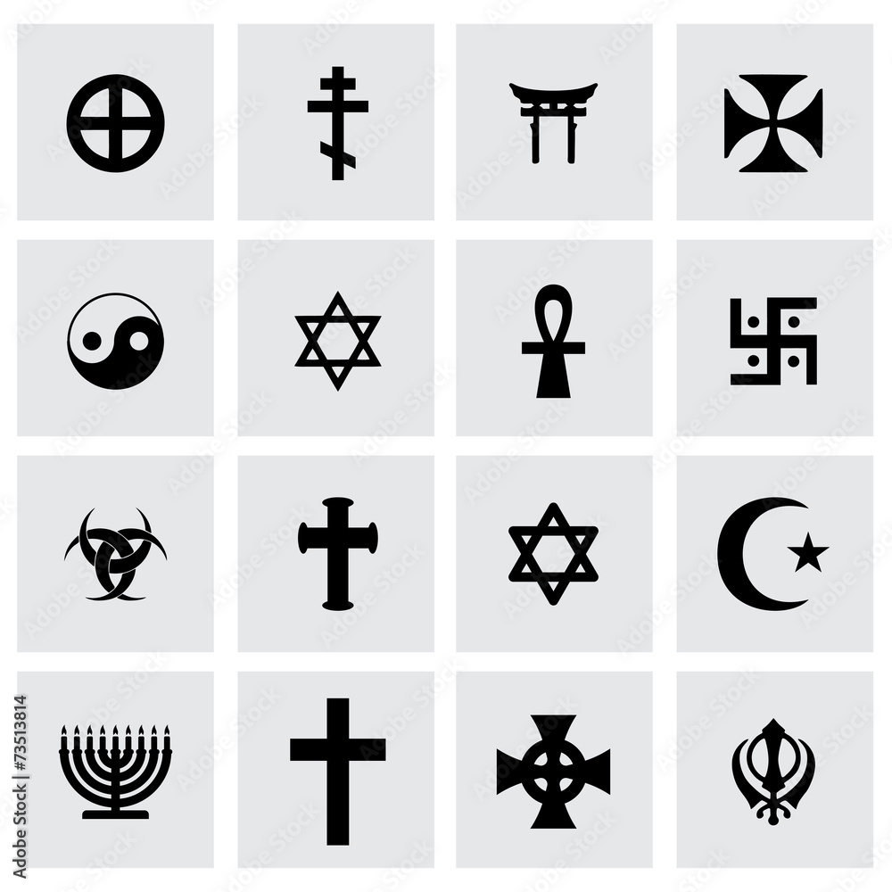 Vector religious symbols icon set Stock Vector | Adobe Stock