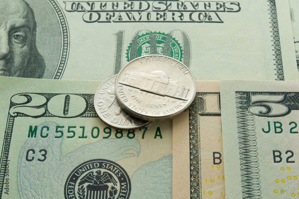 15 cents of the USA on number 2015 made of dollar banknotes Stock Photo ...