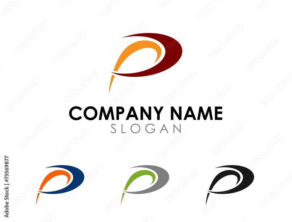 Curve letter P logo template Stock Vector | Adobe Stock