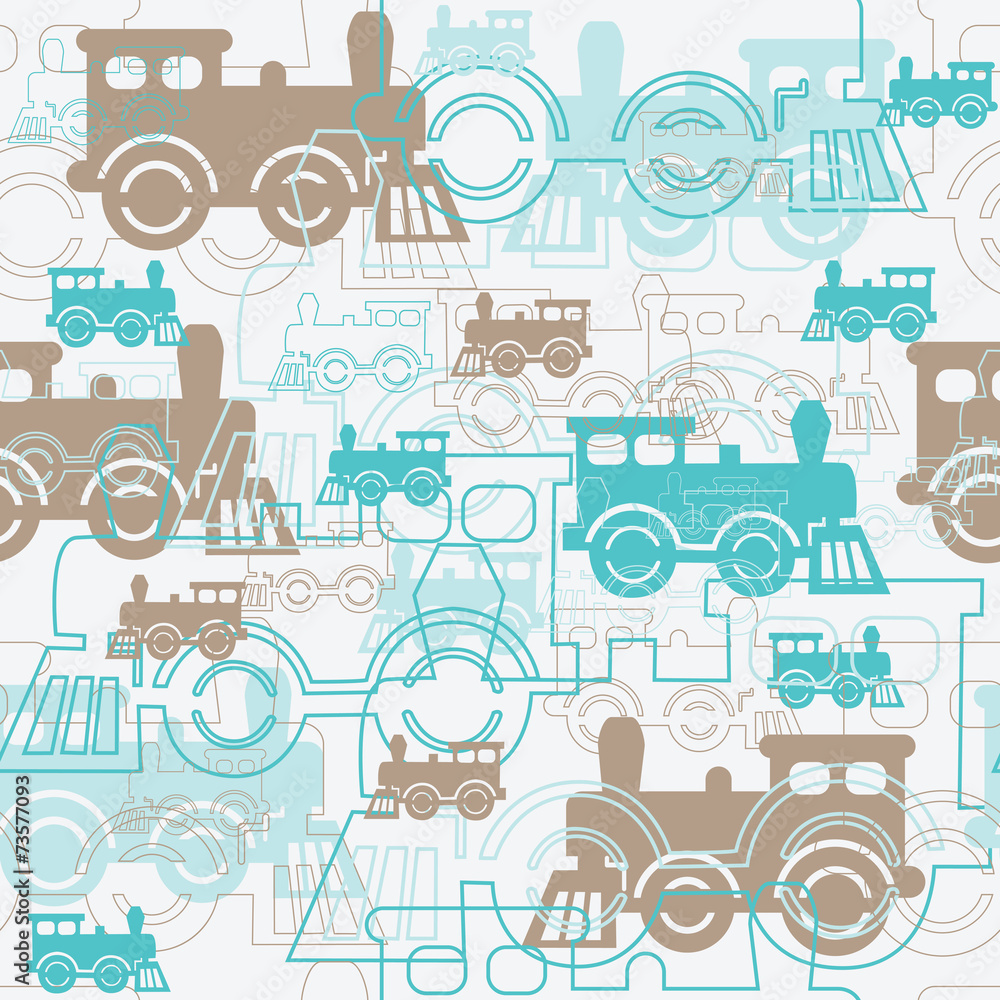 Seamless background with the steam locomotives. Stock Vector | Adobe Stock