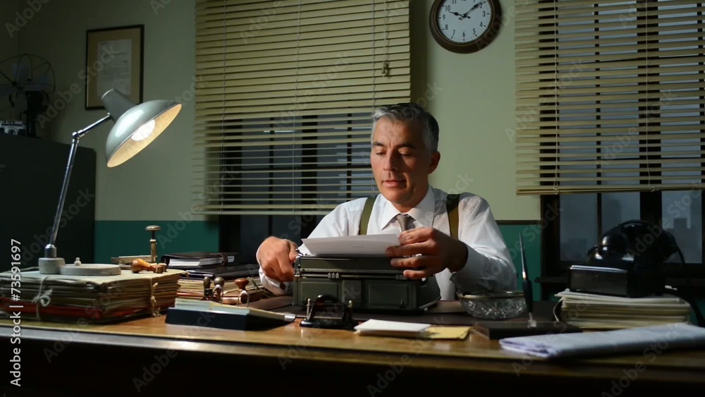 1950s reporter at work Видео Stock | Adobe Stock