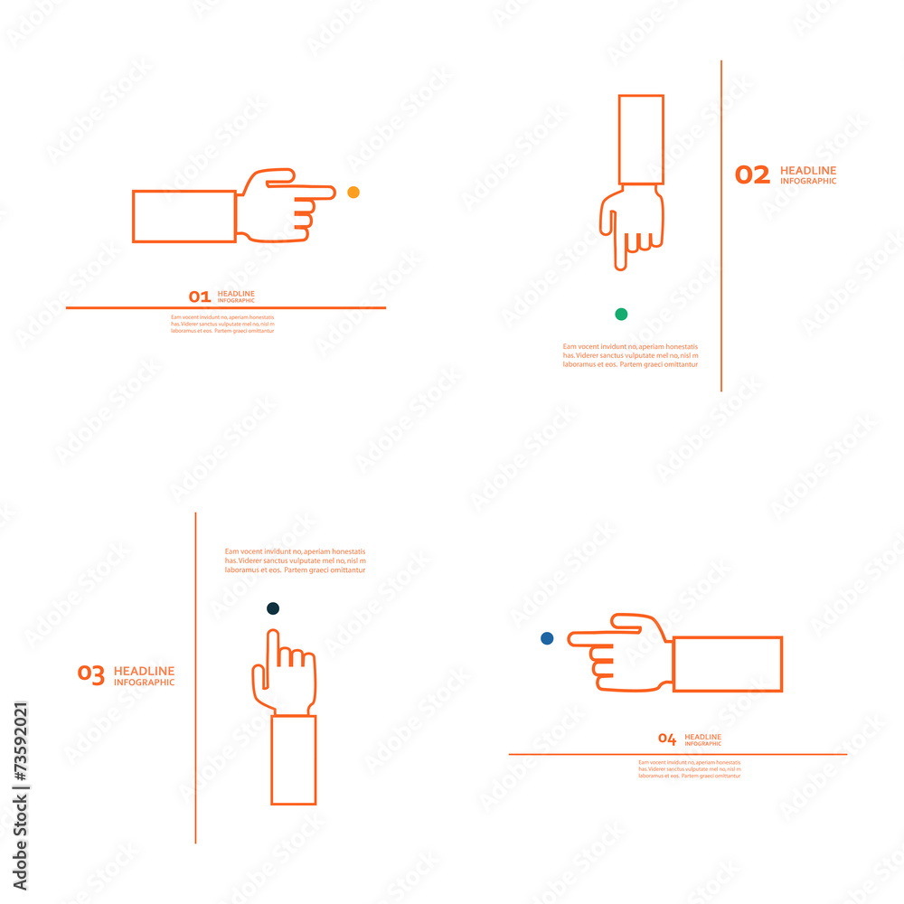 Set of vector hand with index finger Stock Vector | Adobe Stock