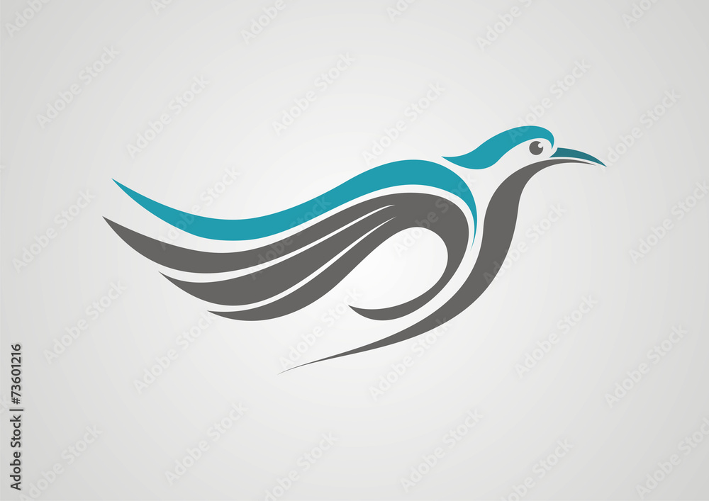 Bird illustration logo abstract vector Stock Vector | Adobe Stock