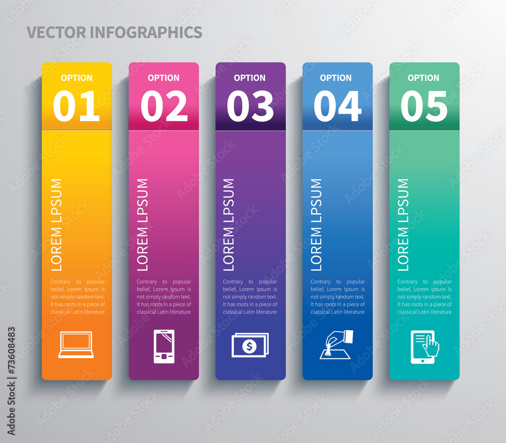 paper tab infographic Stock Vector | Adobe Stock