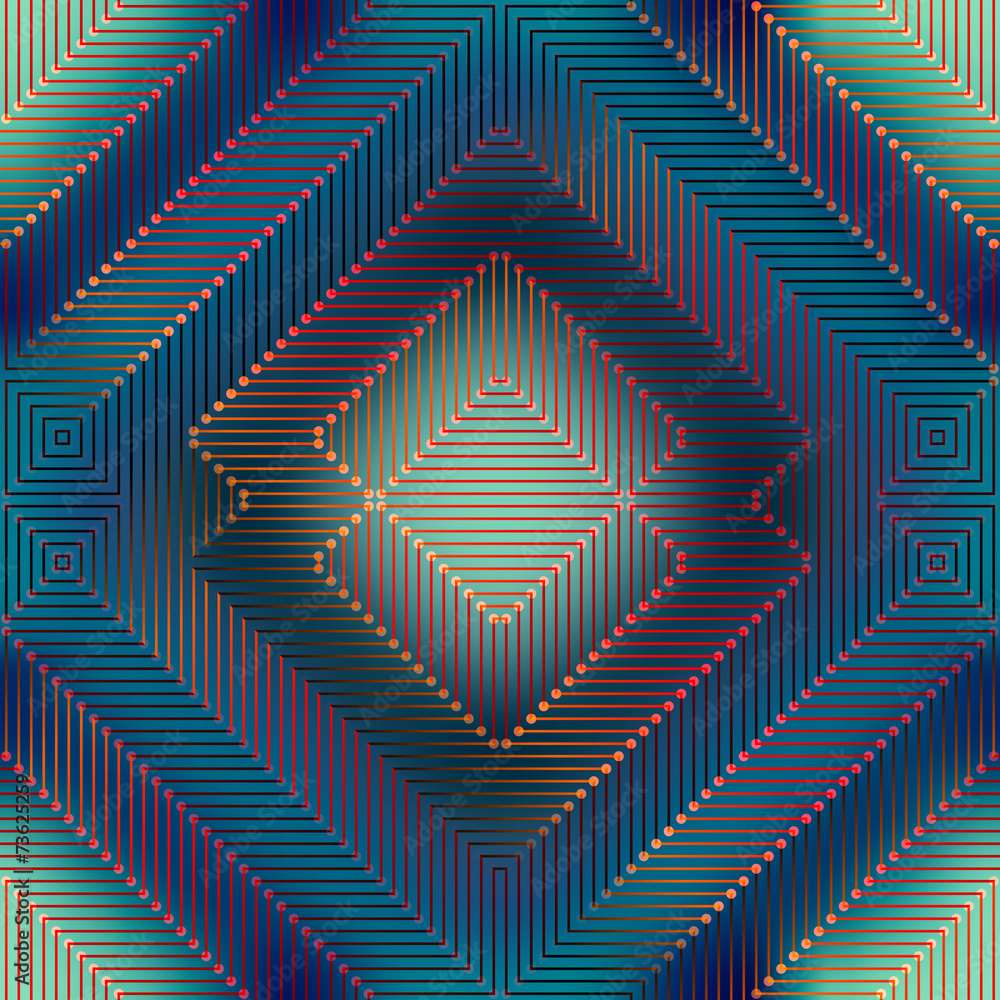 Geometric matrix pattern on blurred background. Stock Vector | Adobe Stock