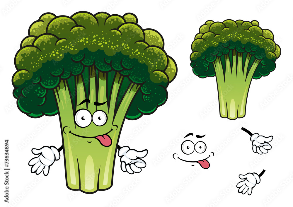 Cartoon broccoli character Stock Vector | Adobe Stock