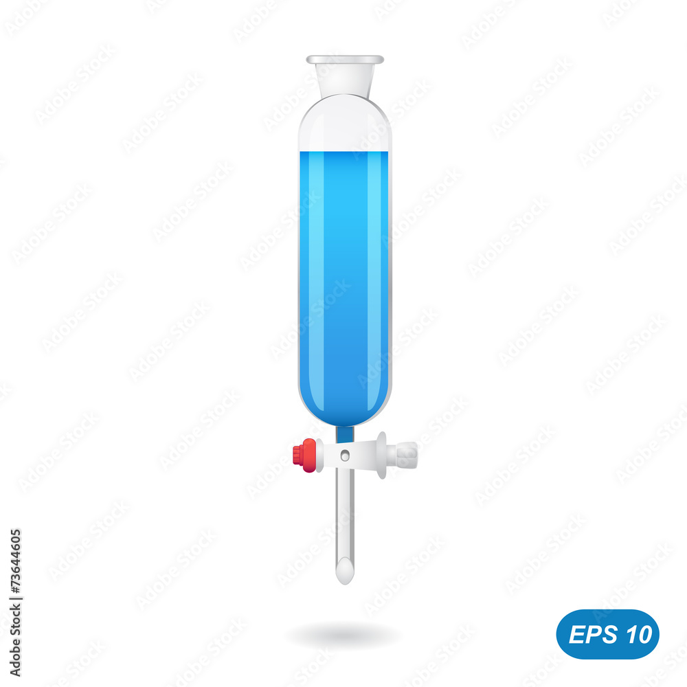 Cylindrical separating funnel Stock Vector | Adobe Stock