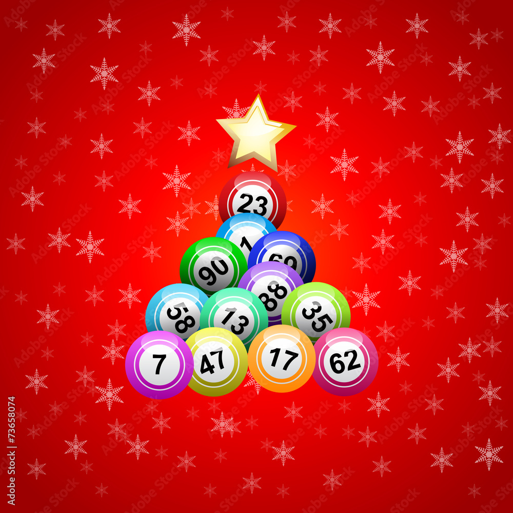 Vector christmas tree with bingo Stock Vector | Adobe Stock