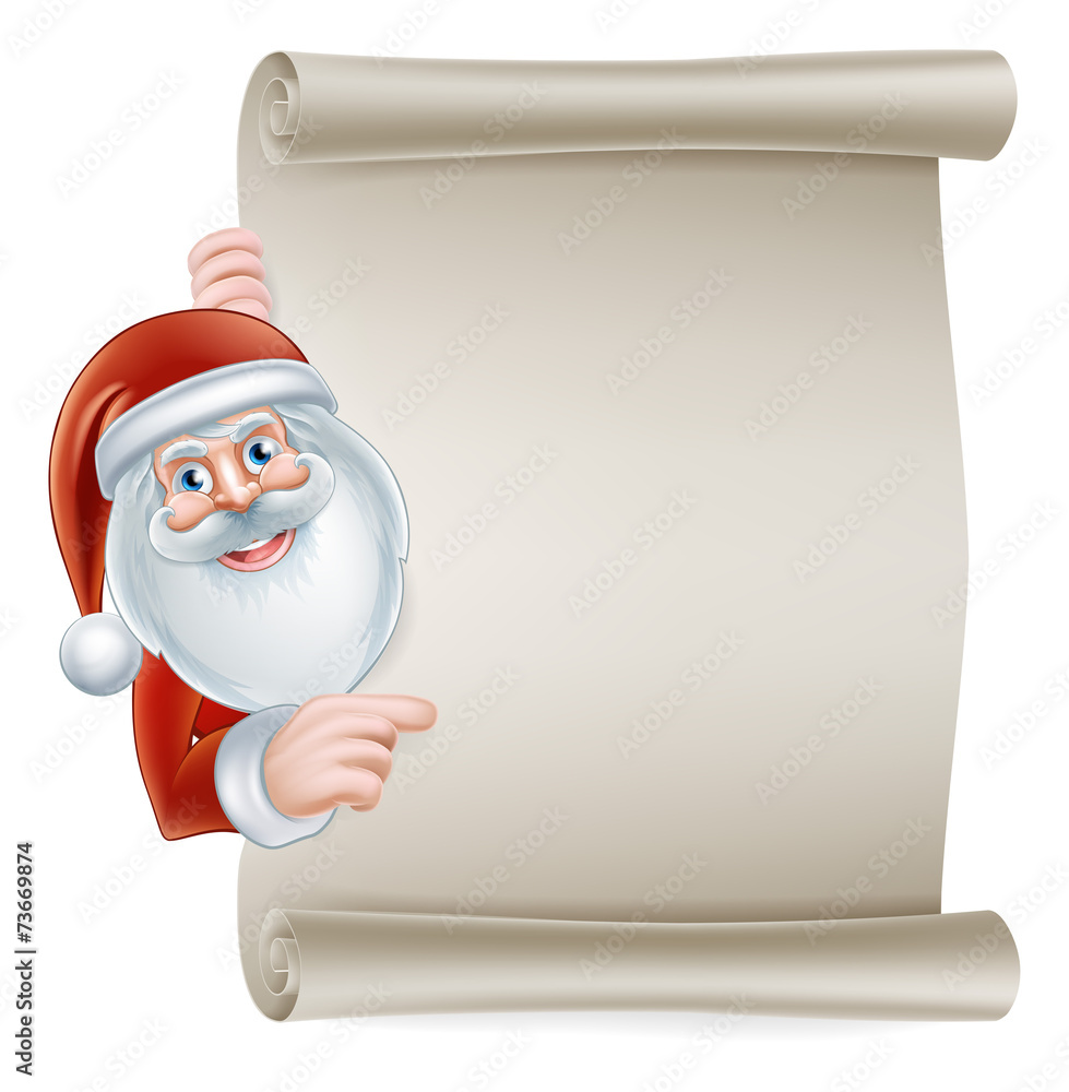 Cartoon santa scroll sign Stock Vector | Adobe Stock