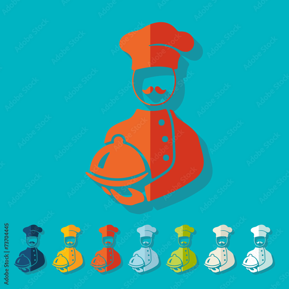 Flat design: cook Stock Vector | Adobe Stock