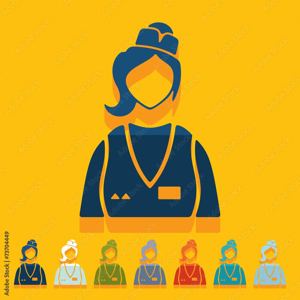 Flat design: saleswoman Stock Vector | Adobe Stock
