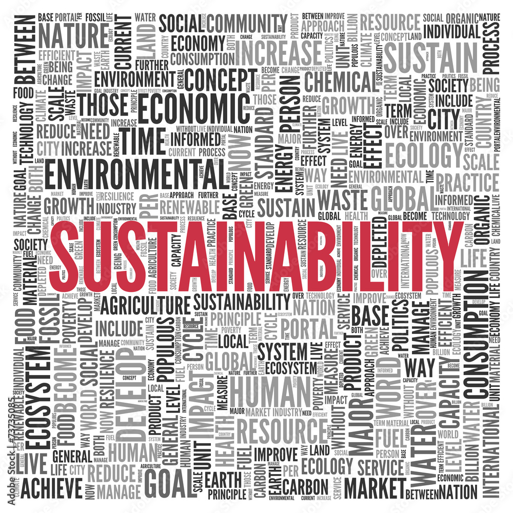 SUSTAINABILITY Concept in Word Tag Cloud Design Stock Illustration ...