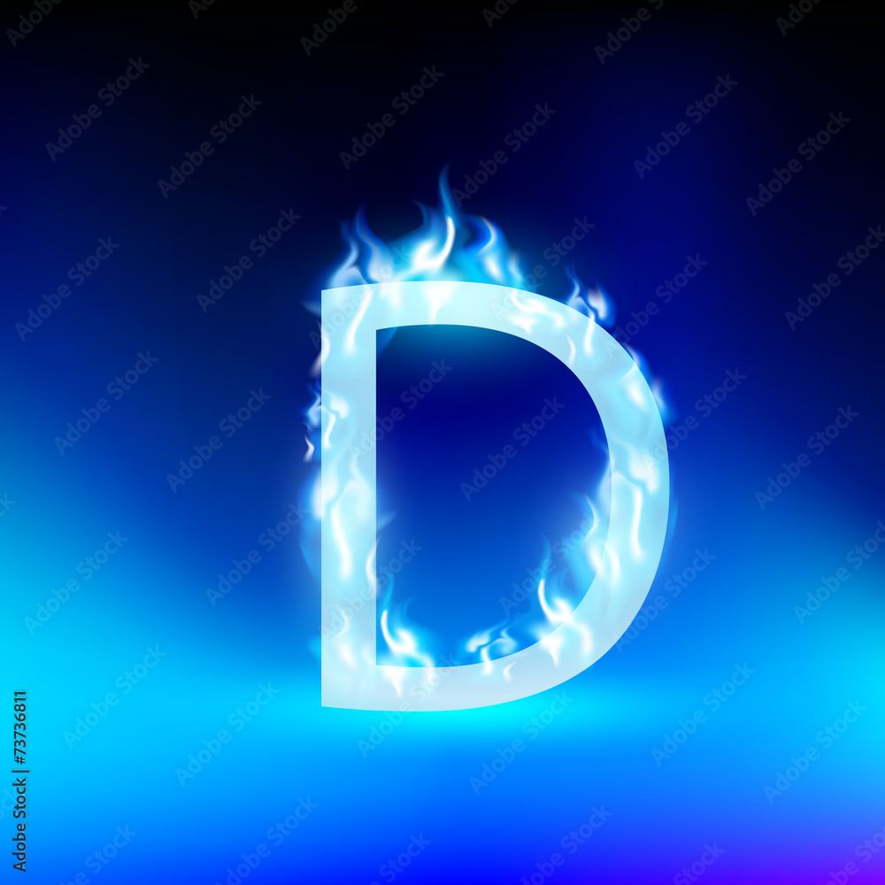vector letter with blue fire Stock Vector | Adobe Stock