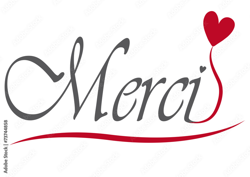 Merci mit Herz Stock Vector | Adobe Stock