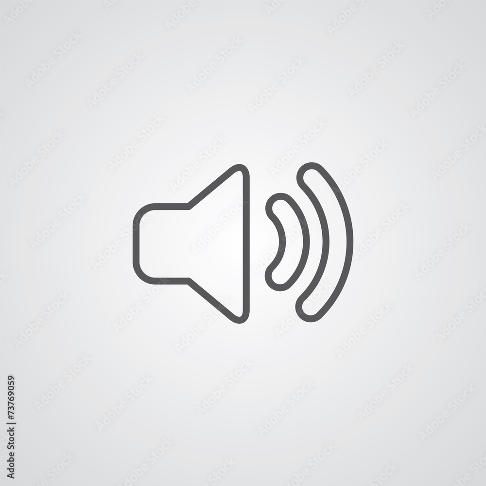 sound outline symbol, dark on white background, logo template. Stock ...