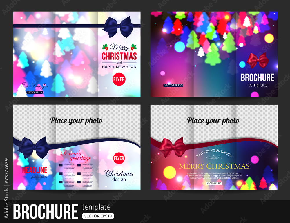 Christmas brochure templates. Abstract flyer design with xmas Stock ...