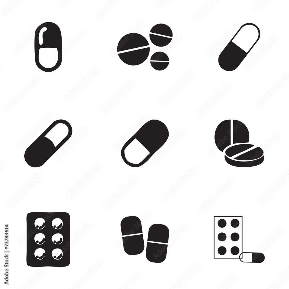 Vector pills icons set Stock Vector | Adobe Stock