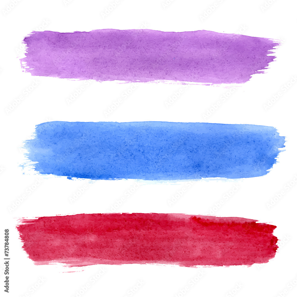 Colorful vector watercolor brush strokes Stock Vector | Adobe Stock