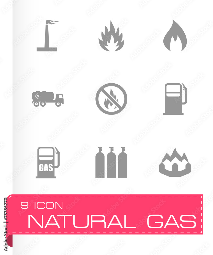 Vector natural gas icon set Stock Vector | Adobe Stock
