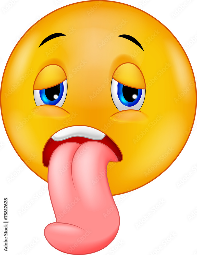 Exhausted emoticon smiley Stock Vector | Adobe Stock