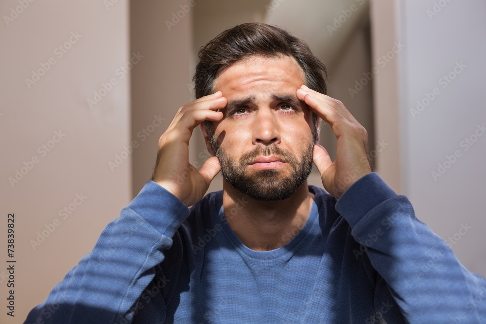 Depressed Man Sitting On Floor Stock 写真 Adobe Stock