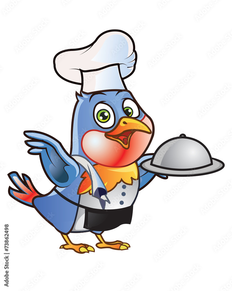 Robin Bird Chef Stock Vector | Adobe Stock