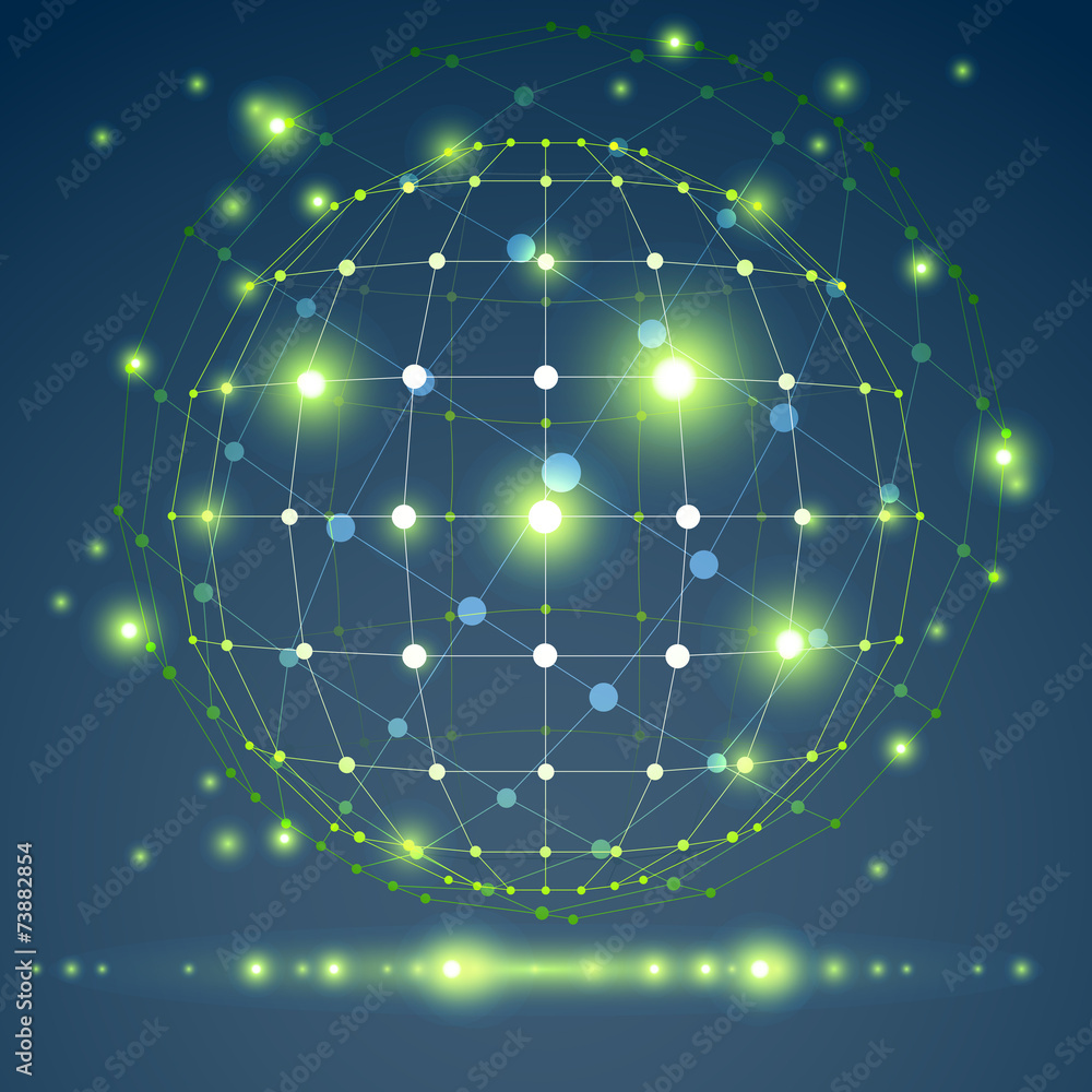 Vector Abstract 3d Wireframe Object Design Element Template For Stock Vector Adobe Stock