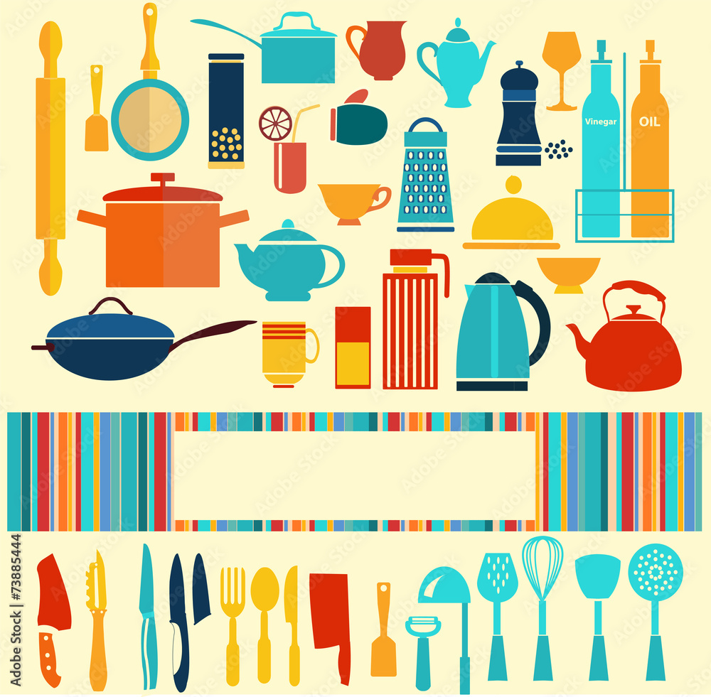 kitchenware set - background Stock Vector | Adobe Stock