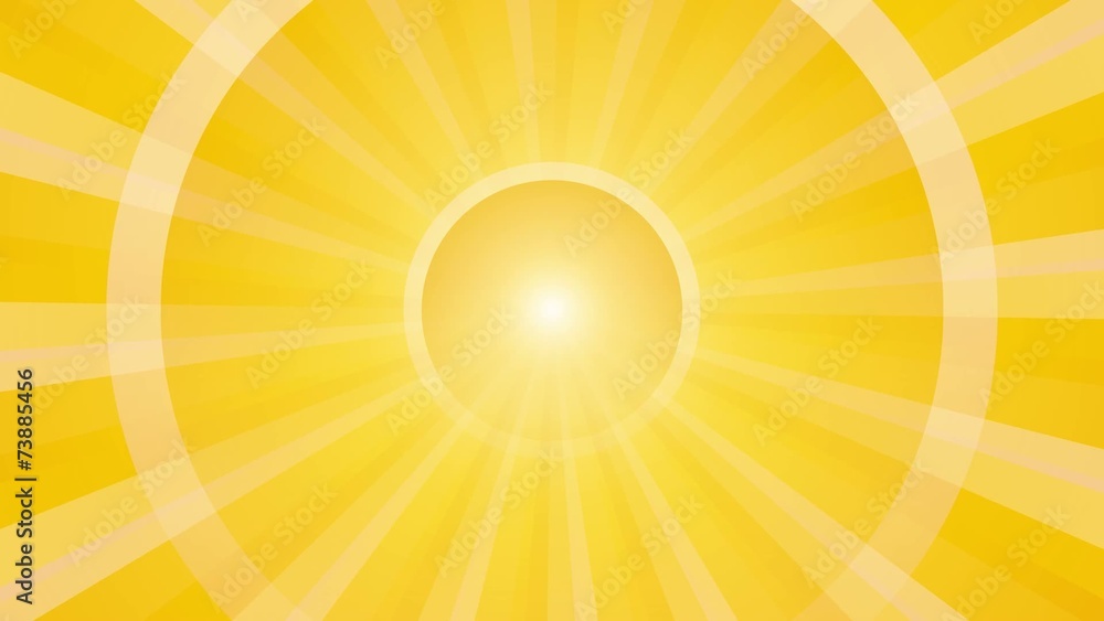 abstract yellow background with rays and pulsating circle loop Stock ...