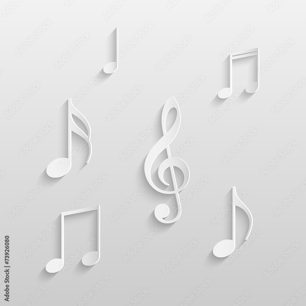 Paper Musical Notes Illustration Stock Vector | Adobe Stock