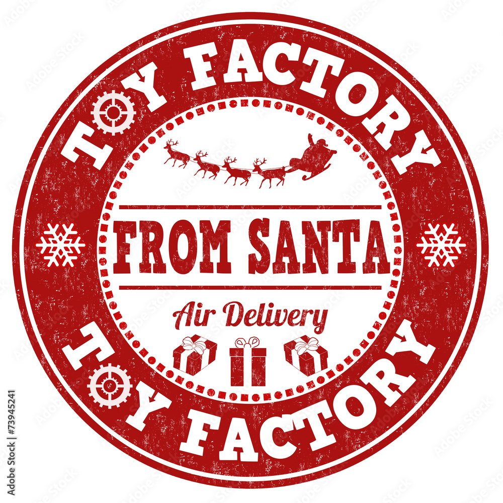 Toy factory from Santa stamp Stock Vector | Adobe Stock