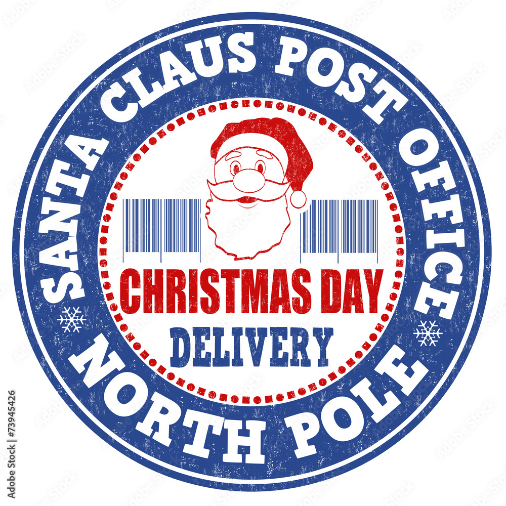 Santa Claus post office stamp Stock Vector | Adobe Stock