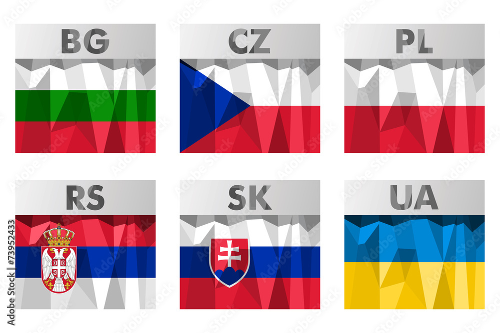 Slavic countries flags Stock Vector | Adobe Stock