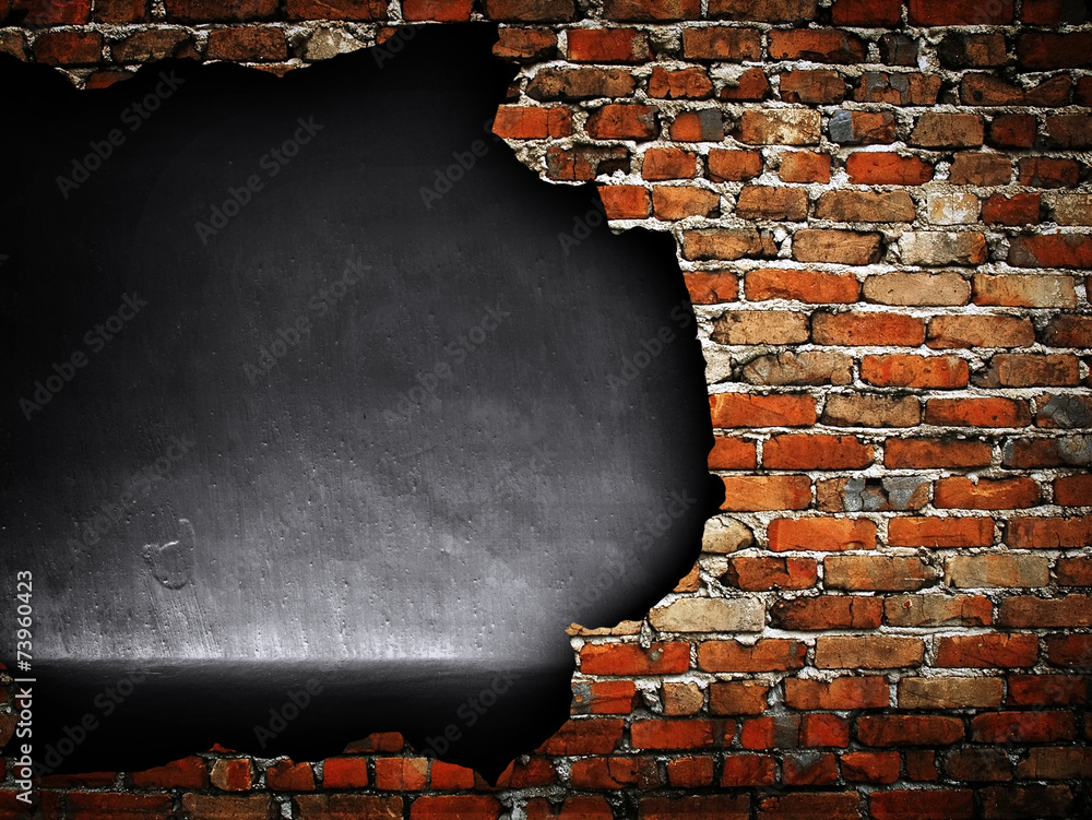 broken brick wall Stock Photo | Adobe Stock