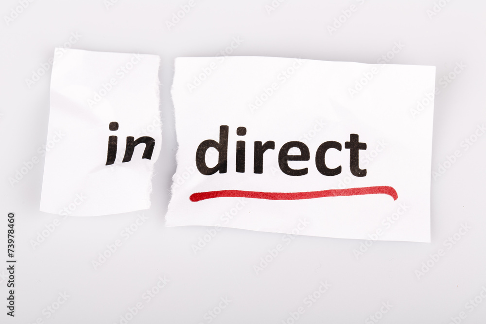 The word indirect changed to direct on torn paper Stock Photo | Adobe Stock