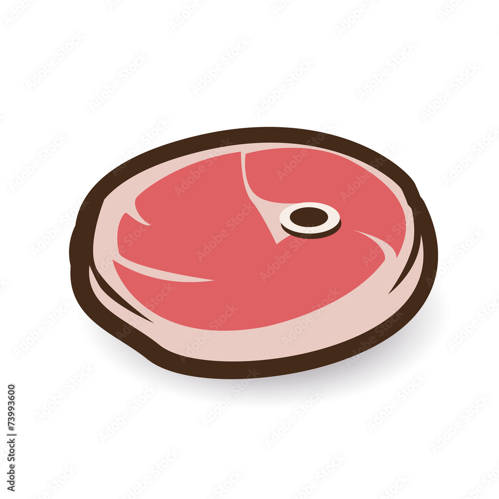 isolated raw piece of meat - vector Stock Vector | Adobe Stock