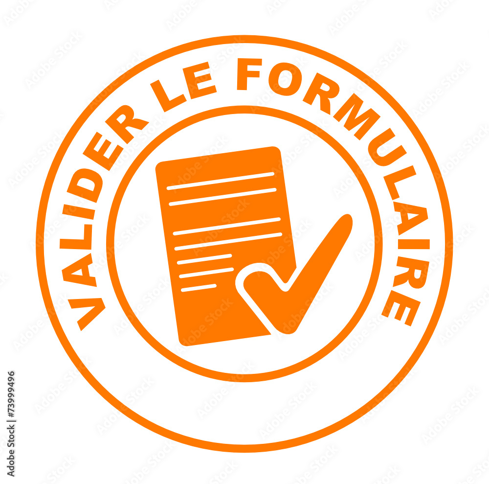Vetor de valider le formulaire sur bouton web rond orange do Stock ...